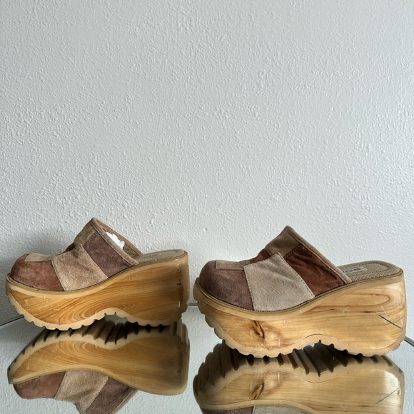Soda | Shoes | Soda Vintage Y2k Brown Suede Leather Patchwork Chunky ...